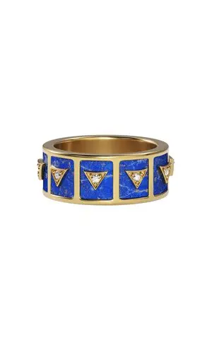 House Of Harlow 1960 14k Yellow Gold Nova Stacker Ring - Blue