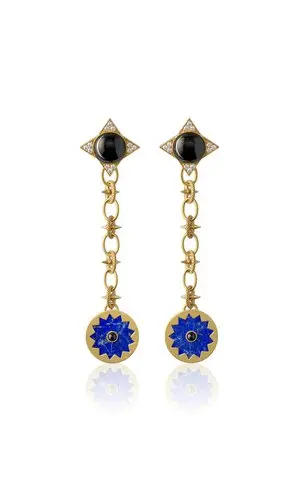 House Of Harlow 1960 14k Gold Plated Sterling Silver Sunburst Drop Earrings - Blue