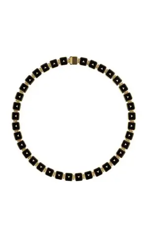 House Of Harlow 1960 14k Yellow Gold Nova Collar Necklace - Black