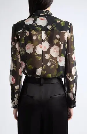 Carolina Herrera Isabella Floral Silk Button-up Shirt