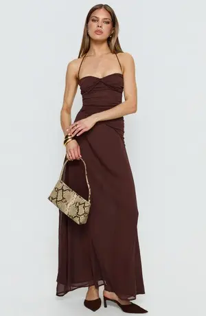 Princess Polly Kaemila Halter Chiffon Maxi Dress