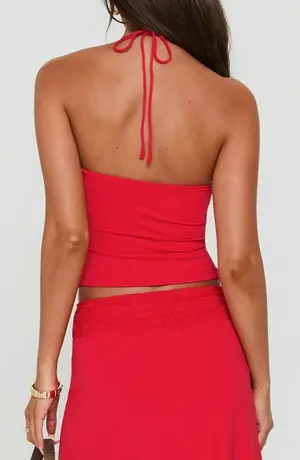 Princess Polly Zenaide Lace Detail Halter Tank Top
