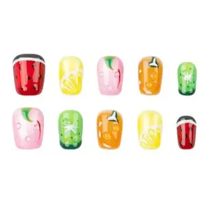 3H NAILS Fruit Punchshort Coffin Press-on Nails - Multicolor