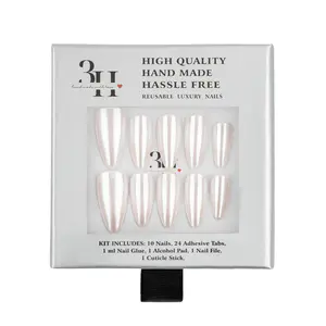 3H NAILS Pearlfectionshort Almond Press-on Nails