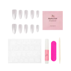 3H NAILS Pearlfectionshort Almond Press-on Nails