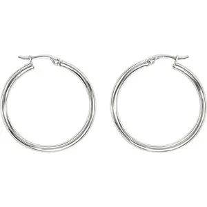 Argento Vivo Esme 38mm Thin Tube Hoop Earrings - Silver