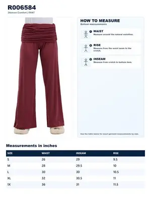 24SEVEN COMFORT APPAREL Basic Soft Stretch Ruched Waist Wide Leg Pants - Black