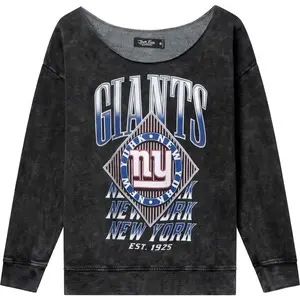 Junk Food Giants Off The Shoulder Cropped Sweatshirt - Black