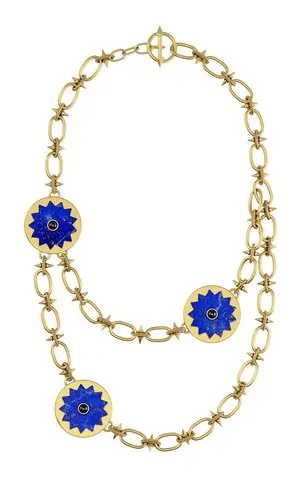 House Of Harlow 1960 14k Gold Plated Sterling Silver Sunburst Layering Necklace - Blue