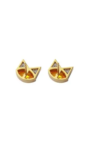 House Of Harlow 1960 18k Gold Tigerlily Citrine Studs