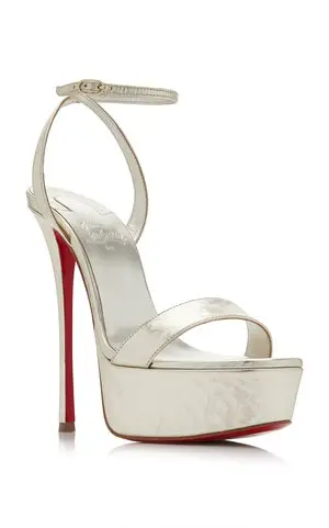CHRISTIAN LOUBOUTIN Loubi Queen Alta 150mm Metallic Leather Sandals