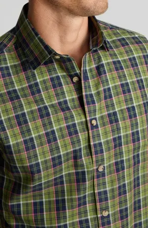 UNTUCKIT Foxvine Plaid Long Sleeve Wrinkle-free Cotton Button-up Shirt