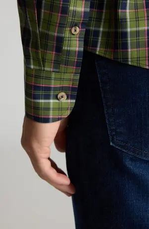 UNTUCKIT Foxvine Plaid Long Sleeve Wrinkle-free Cotton Button-up Shirt