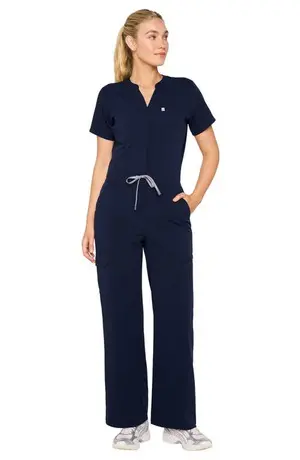 FABLETICS Empower Wide Leg Scrub Jumpsuit - Navy