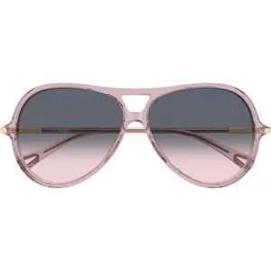 Chloé 59mm Gradient Aviator Sunglasses - Pink