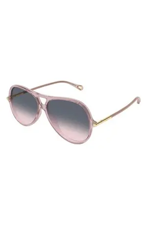 Chloé 59mm Gradient Aviator Sunglasses