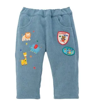 MIKI HOUSE Corduroy Embroidered Trousers - Blue