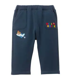 MIKI HOUSE Jersey Appliqué Sweatpants - Navy