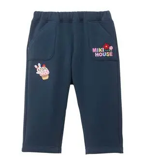 MIKI HOUSE Jersey Appliqué Sweatpants - Navy