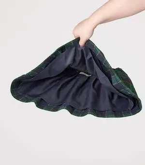 MIKI HOUSE Cotton Check Pleated Skirt