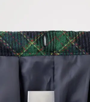 MIKI HOUSE Cotton Check Pleated Skirt