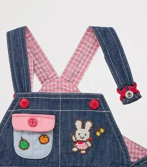 MIKI HOUSE Denim Embroidered Dress