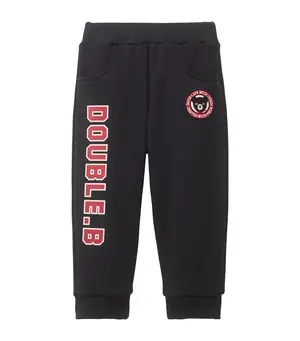 MIKI HOUSE Varsity Appliqué Sweatpants - Black