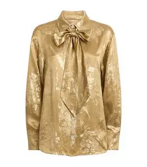 Cinq À Sept Gilded Peony Camillia Blouse - Gold