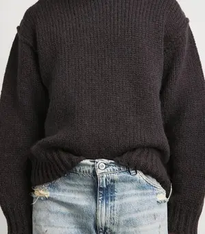 Our Legacy Merino Wool-alpaca Mock Roundneck Sweater