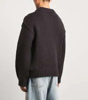 Our Legacy Merino Wool-alpaca Mock Roundneck Sweater