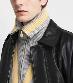 Drole De Monsieur Wool-cashmere Half-zip Trucker Sweater