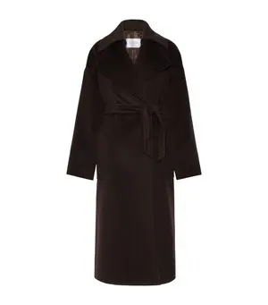 Max Mara Virgin Wool-alpaca-cashmere Wrap Coat - Brown