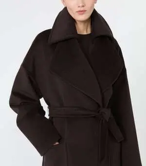 Max Mara Virgin Wool-alpaca-cashmere Wrap Coat