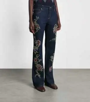 Tory Burch Embellished Bootcut Jeans