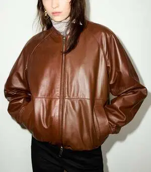 Max & Co. Leather Bomber Jacket