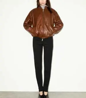 Max & Co. Leather Bomber Jacket