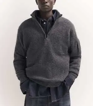 C.P. COMPANY Wool-blend Half-zip Sweater