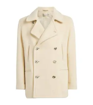 GOD'S TRUE CASHMERE Cashmere Pea Coat - White