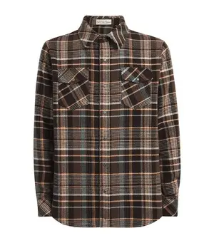 GOD'S TRUE CASHMERE Cashmere Plaid Wilderness Shirt - Brown