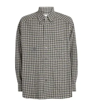 WOOYOUNGMI Cotton-wool Check Shirt - Grey