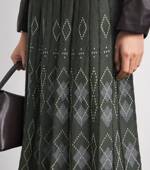 Molli Knitted Argyle Midi Skirt