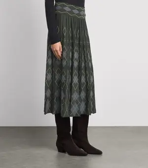 Molli Knitted Argyle Midi Skirt