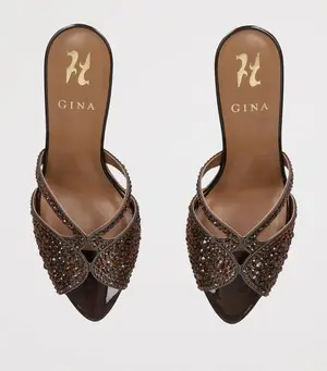 GINA Crystal-embellished Ilona Mules 85