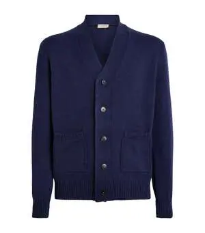 Canali Alpaca-blend V-neck Cardigan - Blue