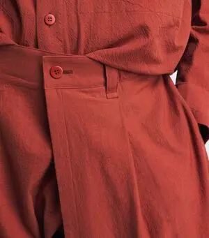 Issey Miyake Cotton Yak Pleated Trousers