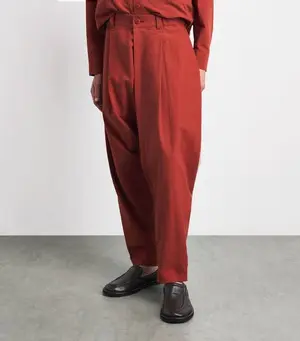 Issey Miyake Cotton Yak Pleated Trousers