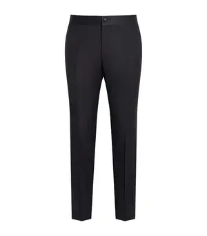 Canali Wool Tuxedo Trousers - Black