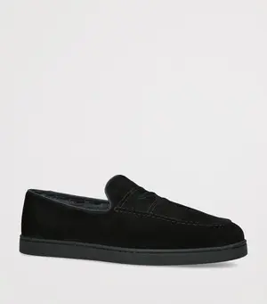 Church's Suede Shearling-lined Peebles Loafers