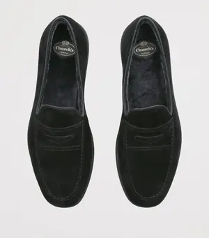 Church's Suede Shearling-lined Peebles Loafers