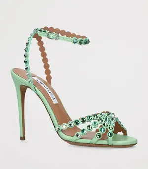 AQUAZZURA Leather Tequila Sandals 105